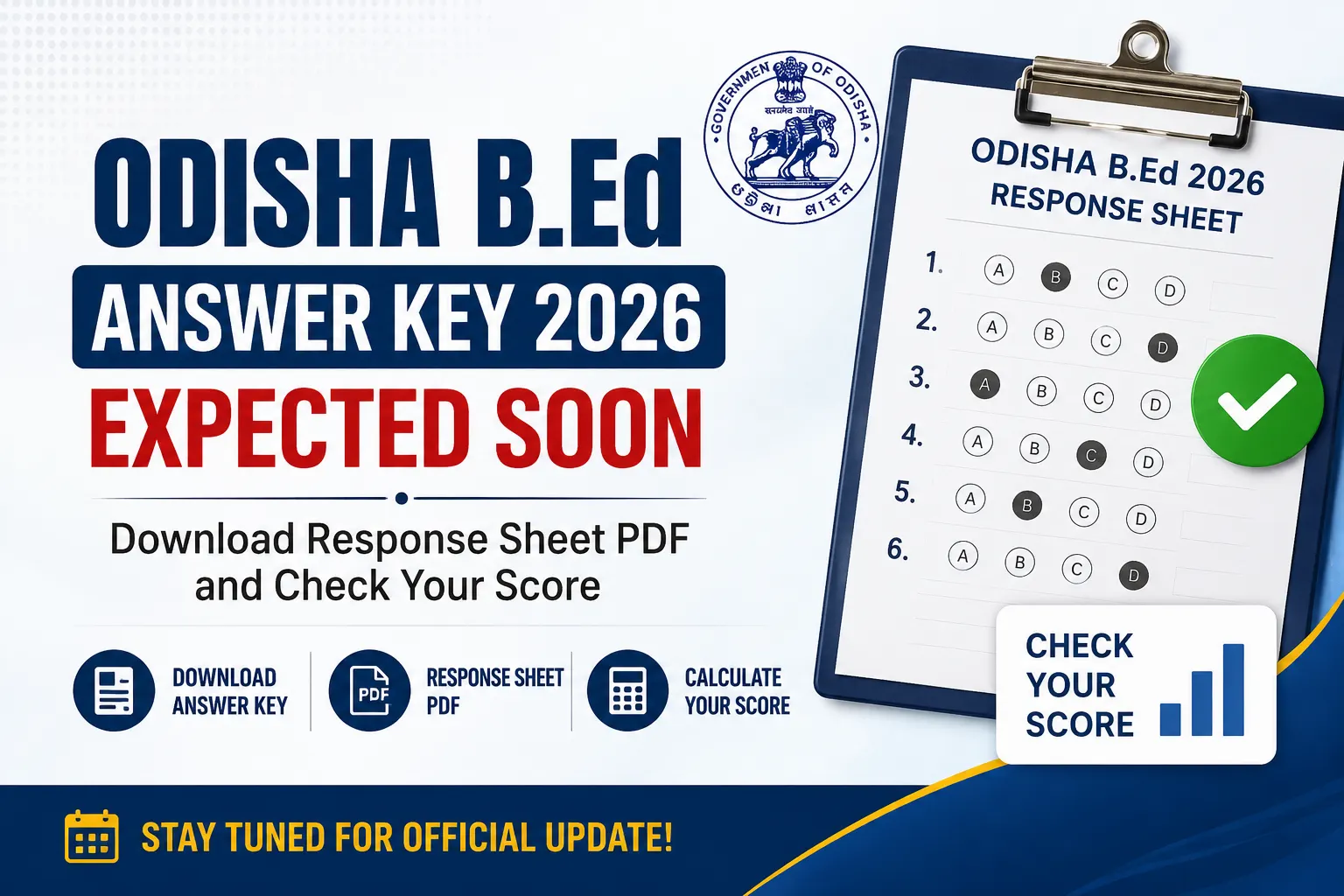 Odisha B.Ed Answer Key 2026 Expected Soon: Download Response Sheet PDF ...